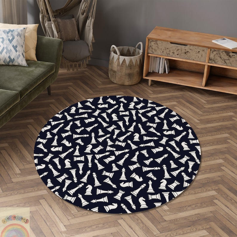 Chess Pattern Rug, Chess Piece Rug, Chess Board Carpet, Game Room Decor ...