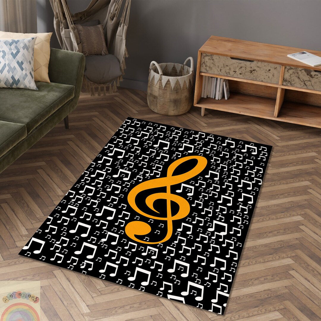 Music Rug, Treble Clef Rug, Musical Home Decor, Musician Decor Rug ...