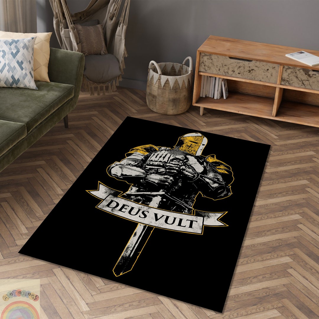 Deus Vult Rug, Crusader Rug, Crusades Rug, Holy Soldier Rug, Area ...