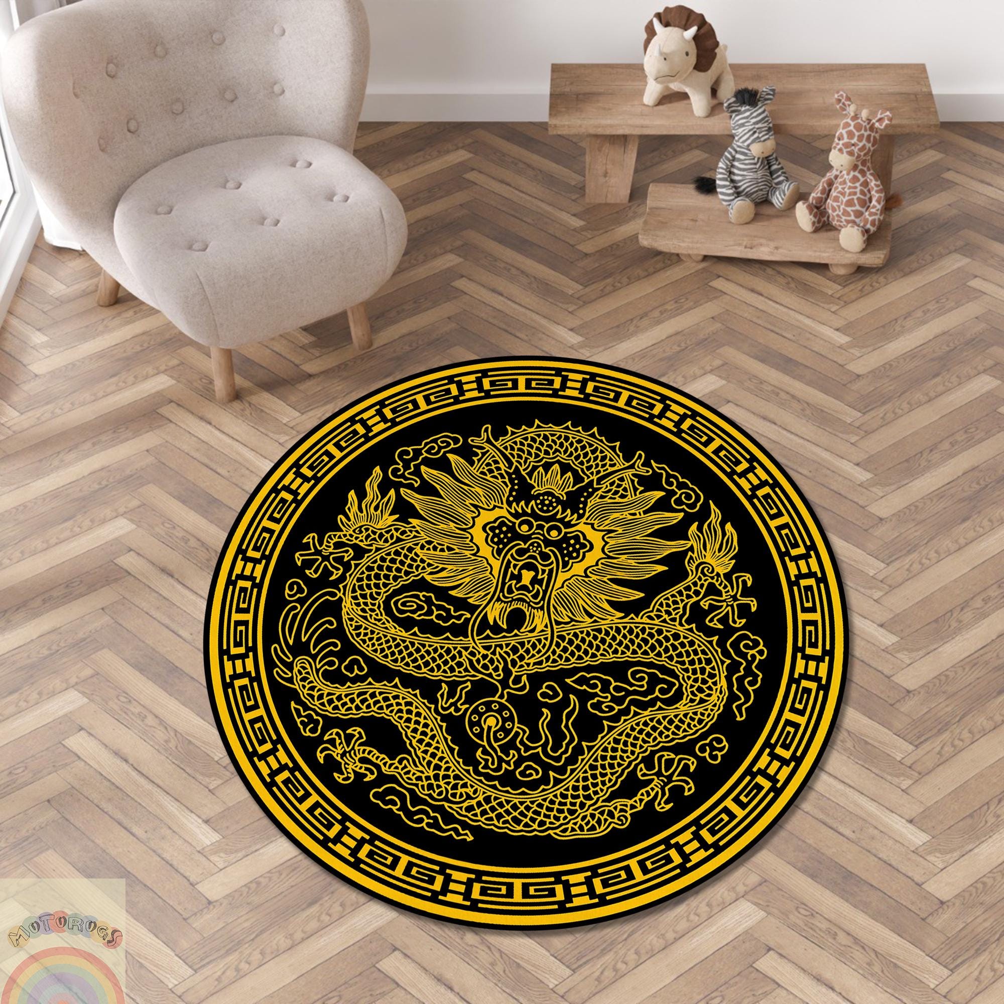 Asian Dragon Rug, Chinese Dragon Rug, Dragon Design, Traditional Art ...