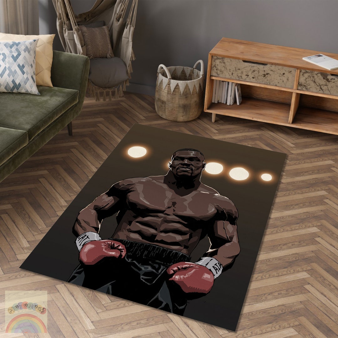 Boxer Man Rug, Boxing Decor Carpet, Scary Rug, Area Carpet, Home Decor ...