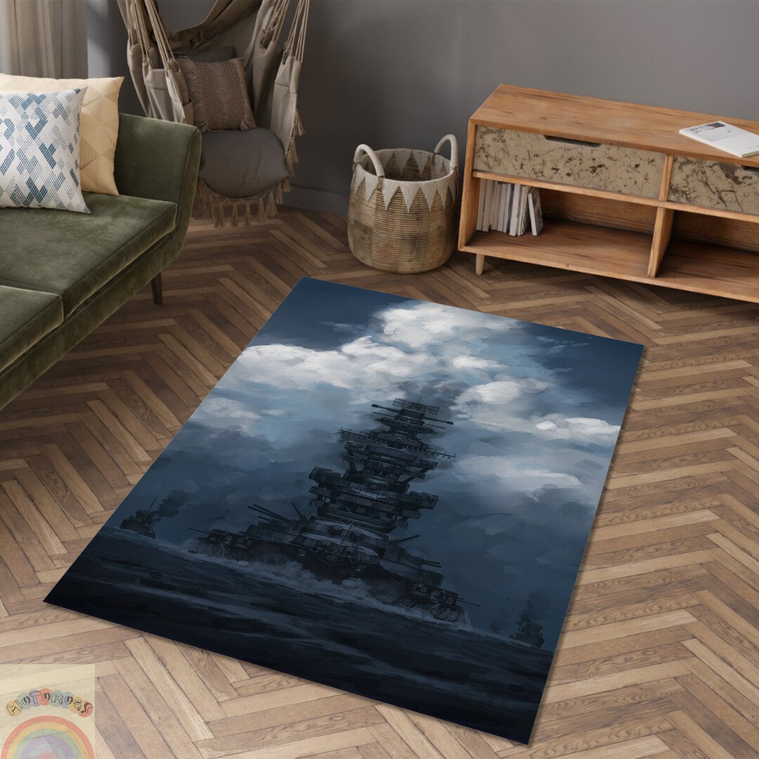 Warship Rug, Battle Ship Rug, World War II Rug, Japan Navy Rug, Warship ...