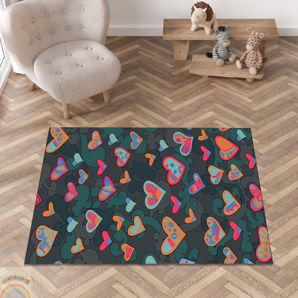 Heart Shape Rug, Heart Pattern, Heart and Ivy, Area Carpet - Etsy