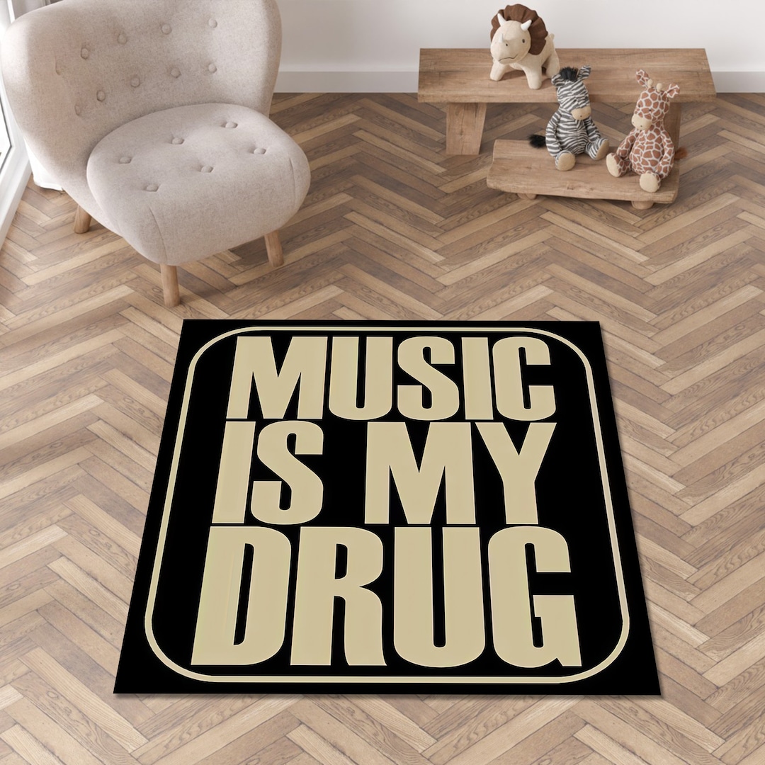 Music Lover Rug, Music Themed Rug, Music Quotes, Area Carpet, Square ...