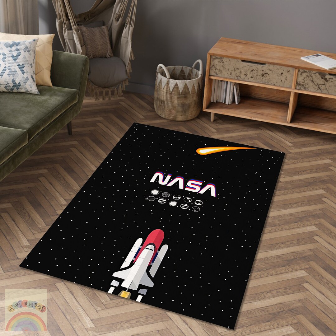 Nasa Rug, Spaceship Rug, Space and Stars Rug, Planets Rug, Area Carpet ...