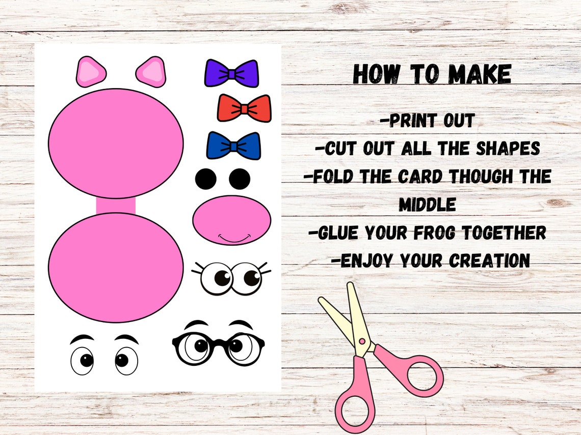 Kids PIG Craft Activity, DIY Pig PRINTABLE Activity, Kids Printable ...