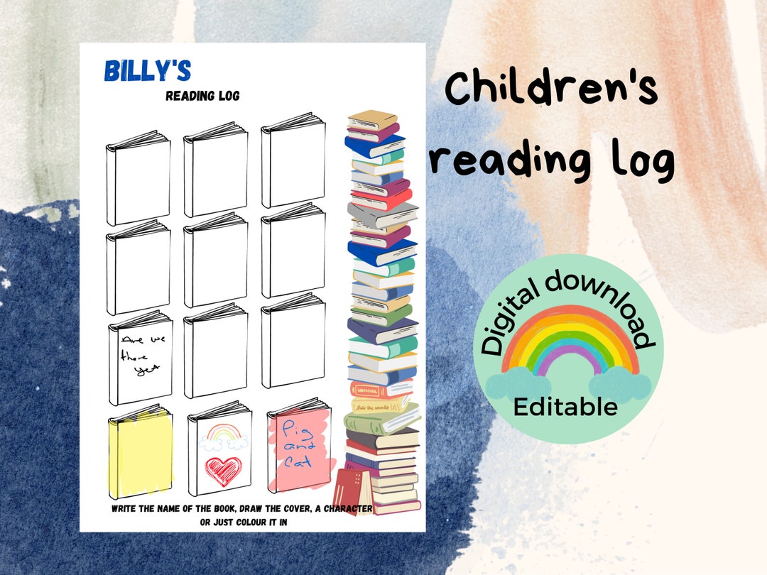 Kids READING LOG, Reading Challenge for Children, Make Reading Fun - Etsy