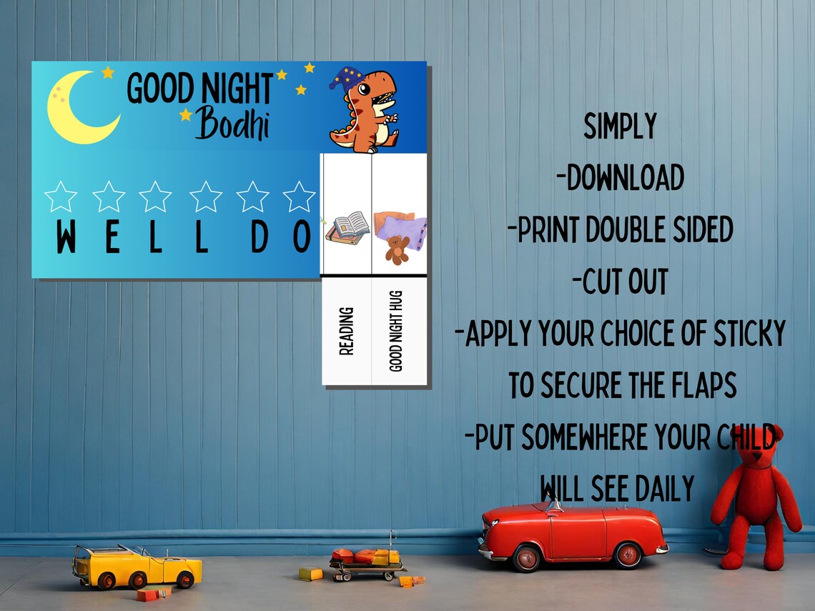 Kids BEDTIME ROUTINE Chart, VISUAL Evening Checklist, Rewards Chart for ...