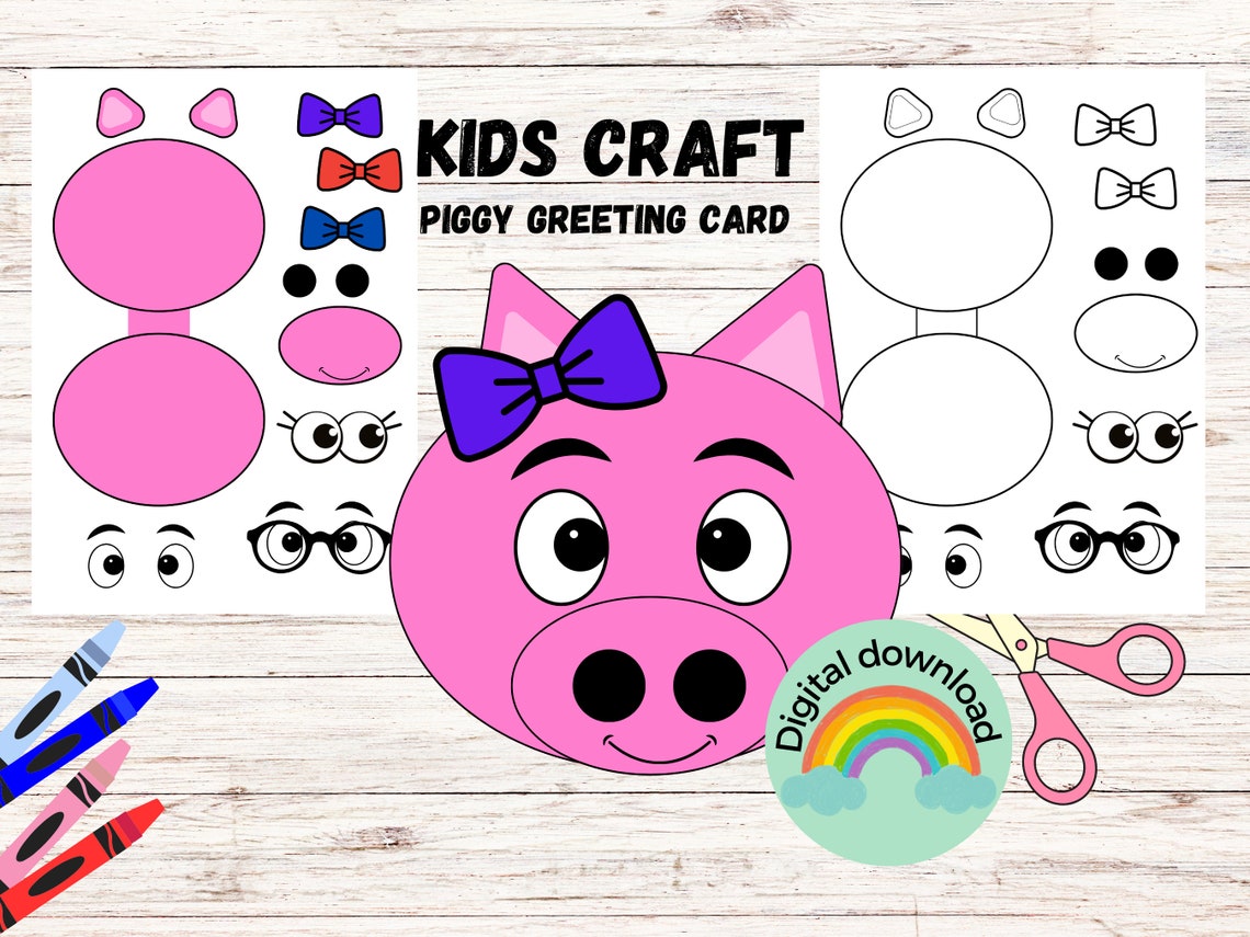 Kids PIG Craft Activity, DIY Pig PRINTABLE Activity, Kids Printable ...