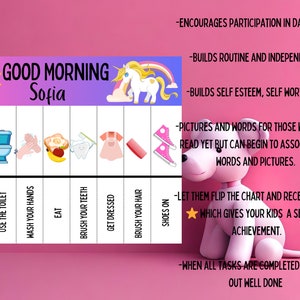 Personalised Visual Routine Chart Morning / Evening Learning Routine ...