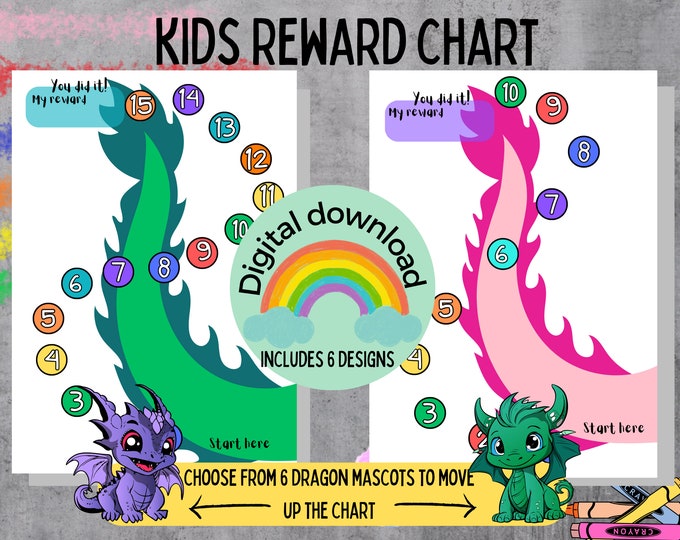 Castle & Dragons Reward Chart for Kids - Printable Medieval Quest ...