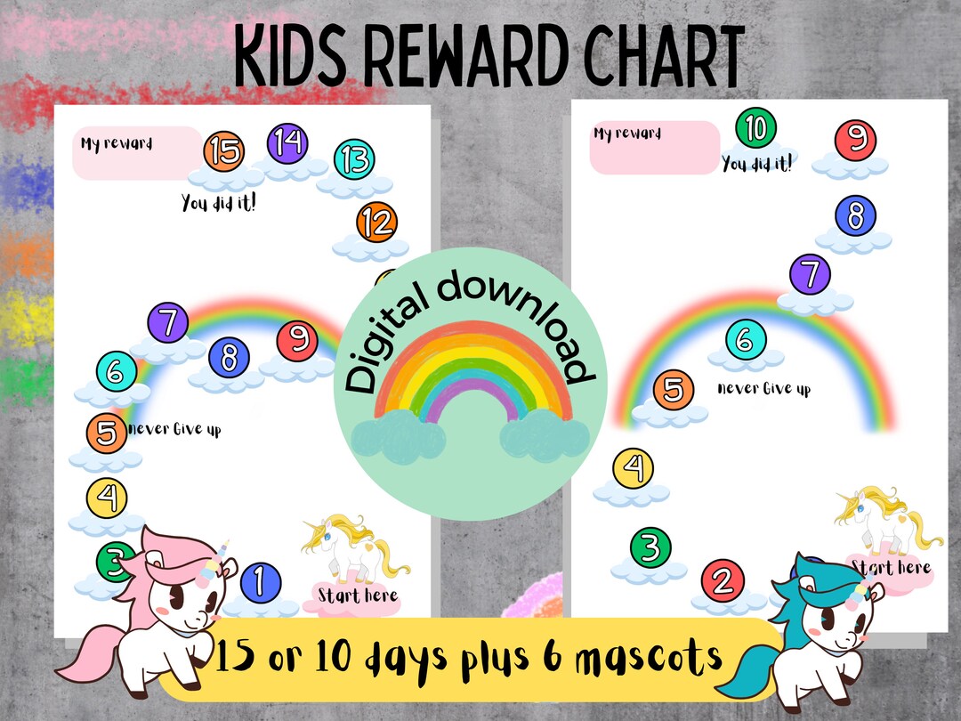 Unicorn Reusable Reward Chart, Girly Rewards Chart, School Reward Chart ...