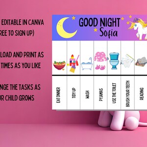 Personalised Visual Routine Chart Morning / Evening Learning Routine ...
