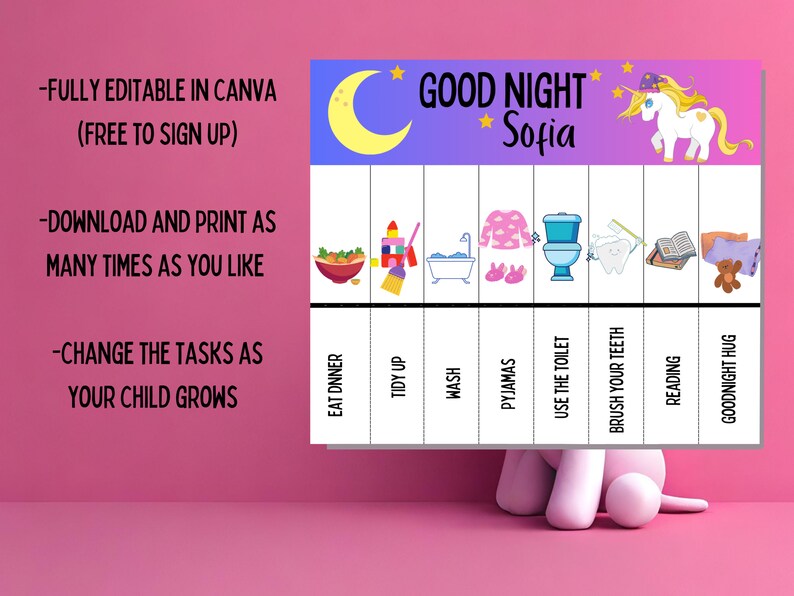 Personalised Visual Routine Chart Morning / Evening Learning Routine ...