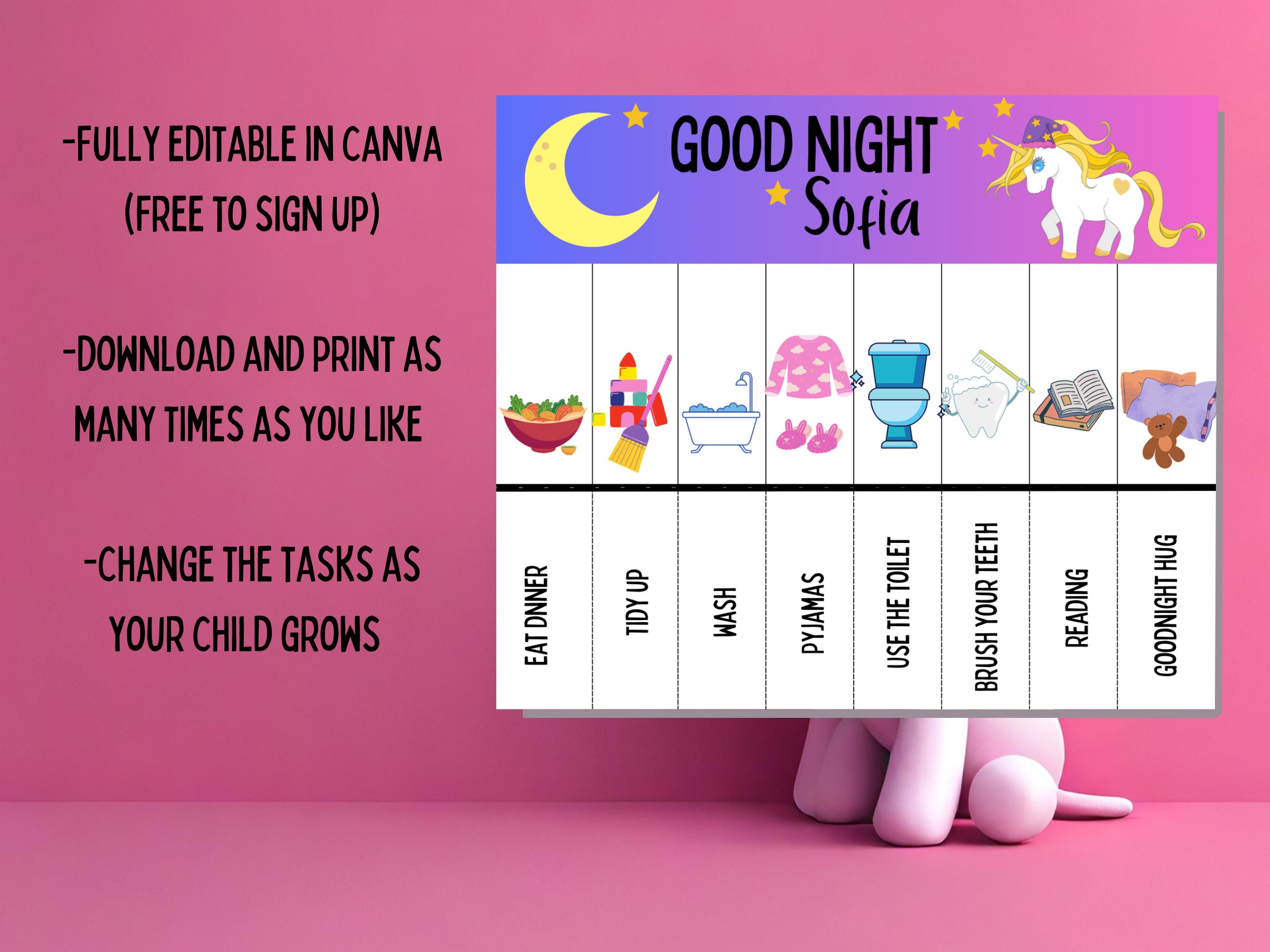 Personalised Visual Routine Chart Morning / Evening Learning Routine ...