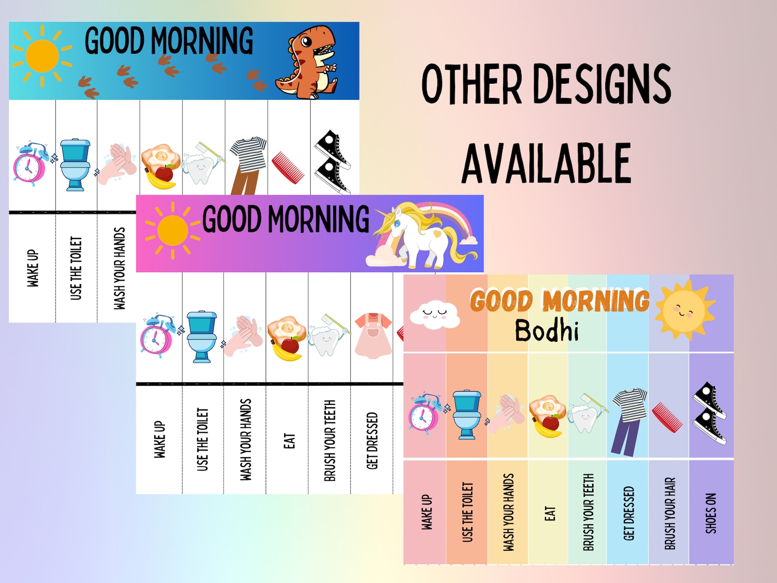 Kids BEDTIME ROUTINE Chart, VISUAL Evening Checklist, Rewards Chart for ...