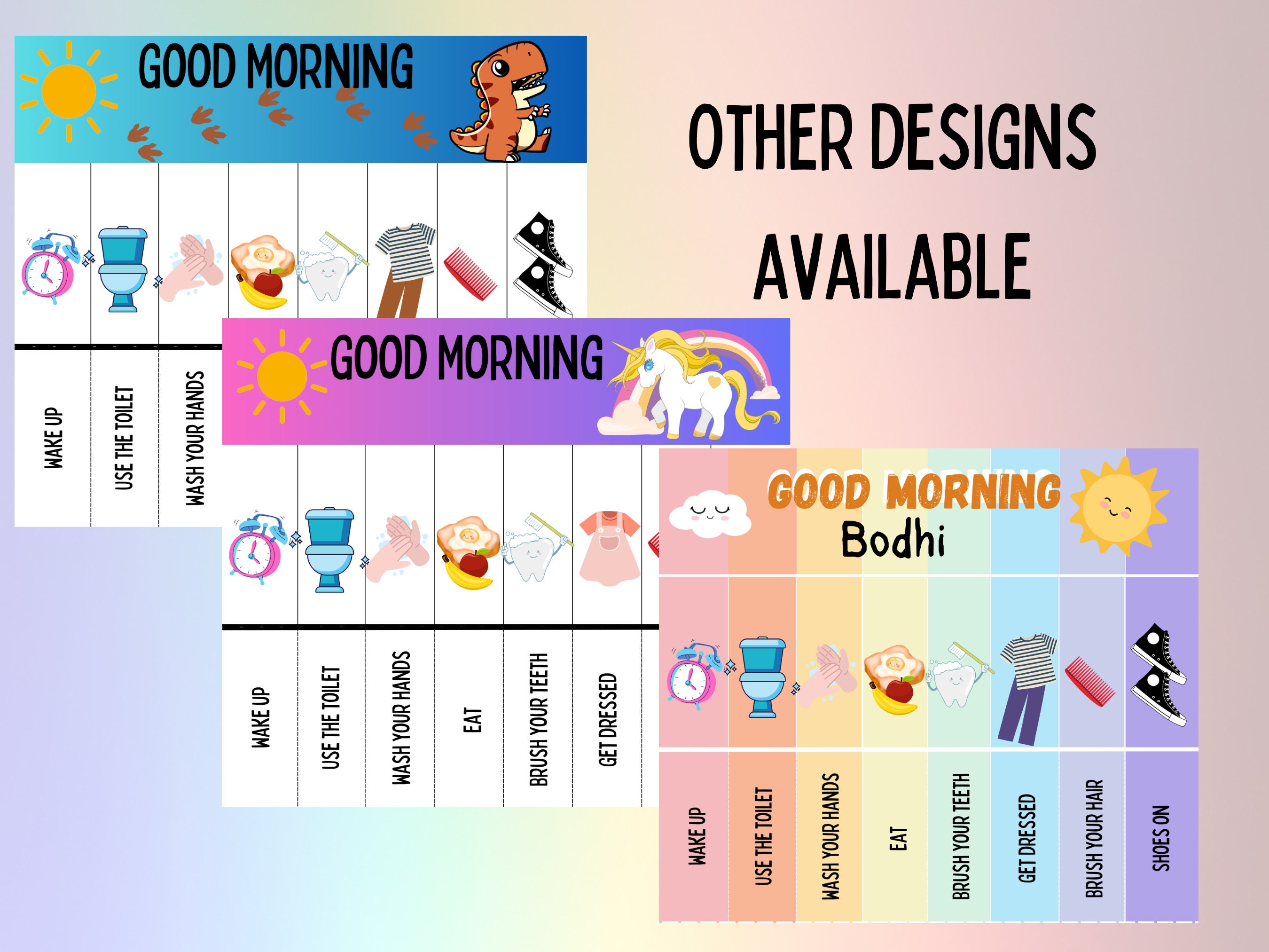 Kids BEDTIME ROUTINE Chart, VISUAL Evening Checklist, Rewards Chart for ...