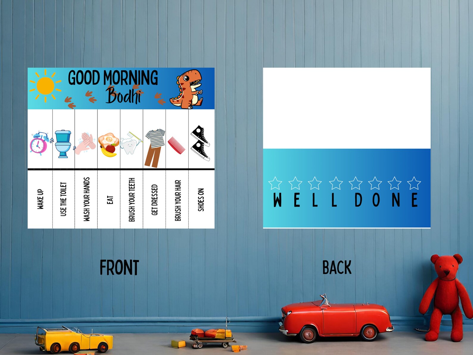 Kids BEDTIME ROUTINE Chart, VISUAL Evening Checklist, Rewards Chart for ...