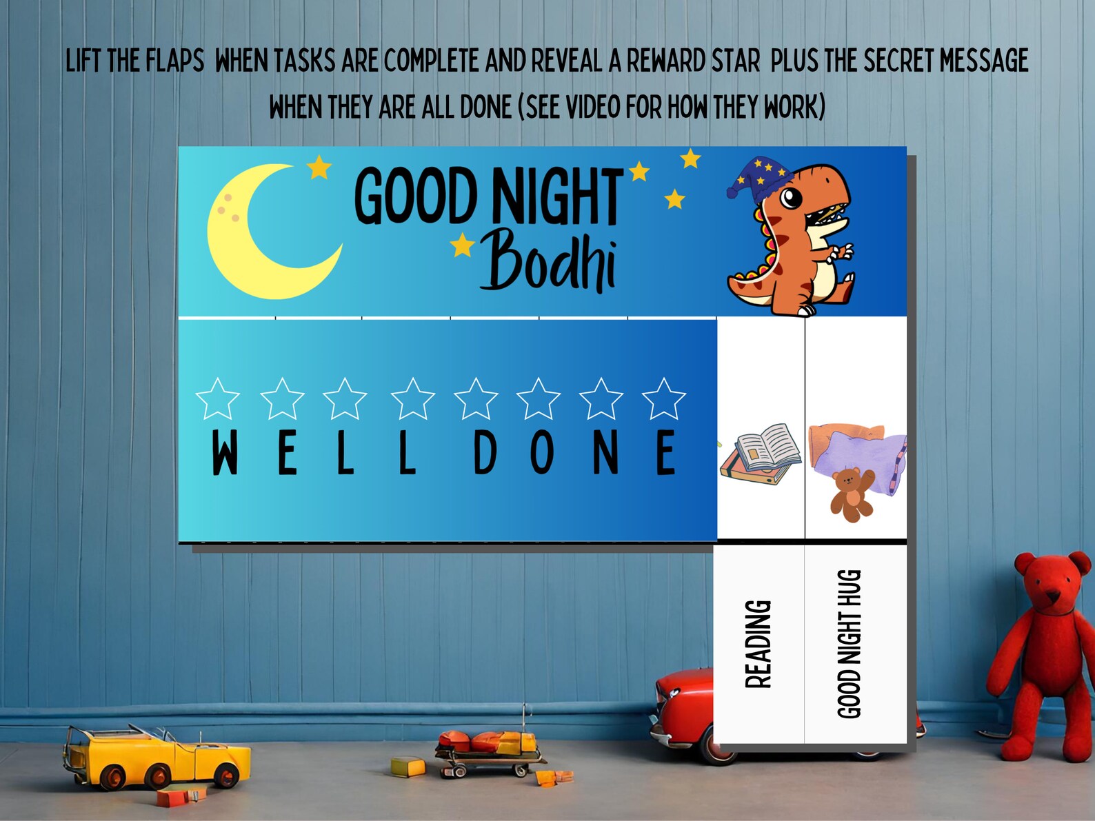 Kids BEDTIME ROUTINE Chart, VISUAL Evening Checklist, Rewards Chart for ...