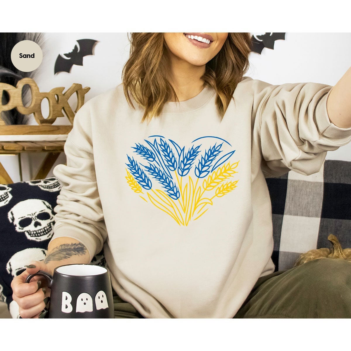 Ukraine Sweatshirt, Ukrainian Flag, Stand With Ukraine Long Sleeve ...