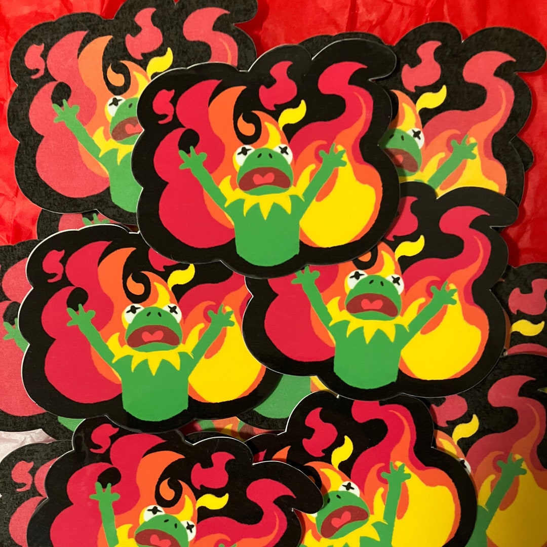 Kermit the Frog "burn" Sticker - Etsy