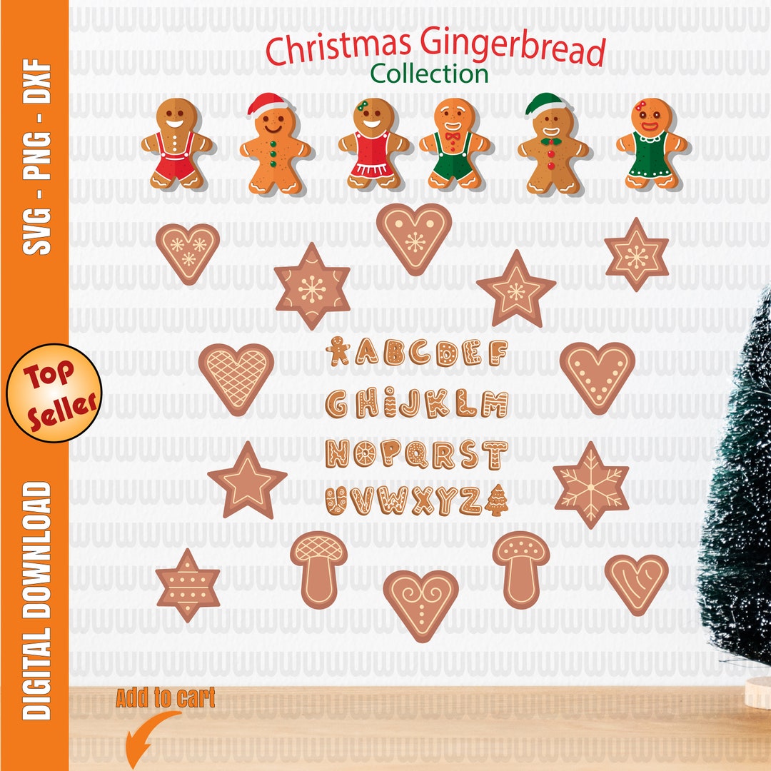 Christmas Gingerbread Bundle Gingerbread SVG and Clipart - Etsy