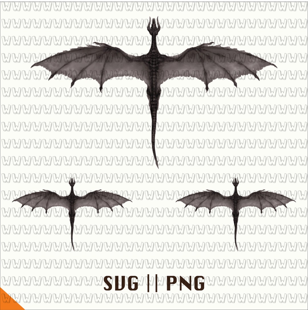 Vintage Fourth Wing Dragon Stencil Spines PNG File - Etsy
