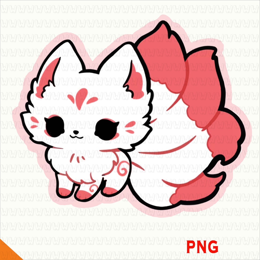 Kawaii Kitsune Fox Sticker PNG Stickers Cute Decal Cut PNG Files - Etsy