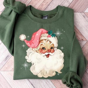 Retro Santa Christmas Sweatshirt, Groovy X-mas Family Sweater - Etsy