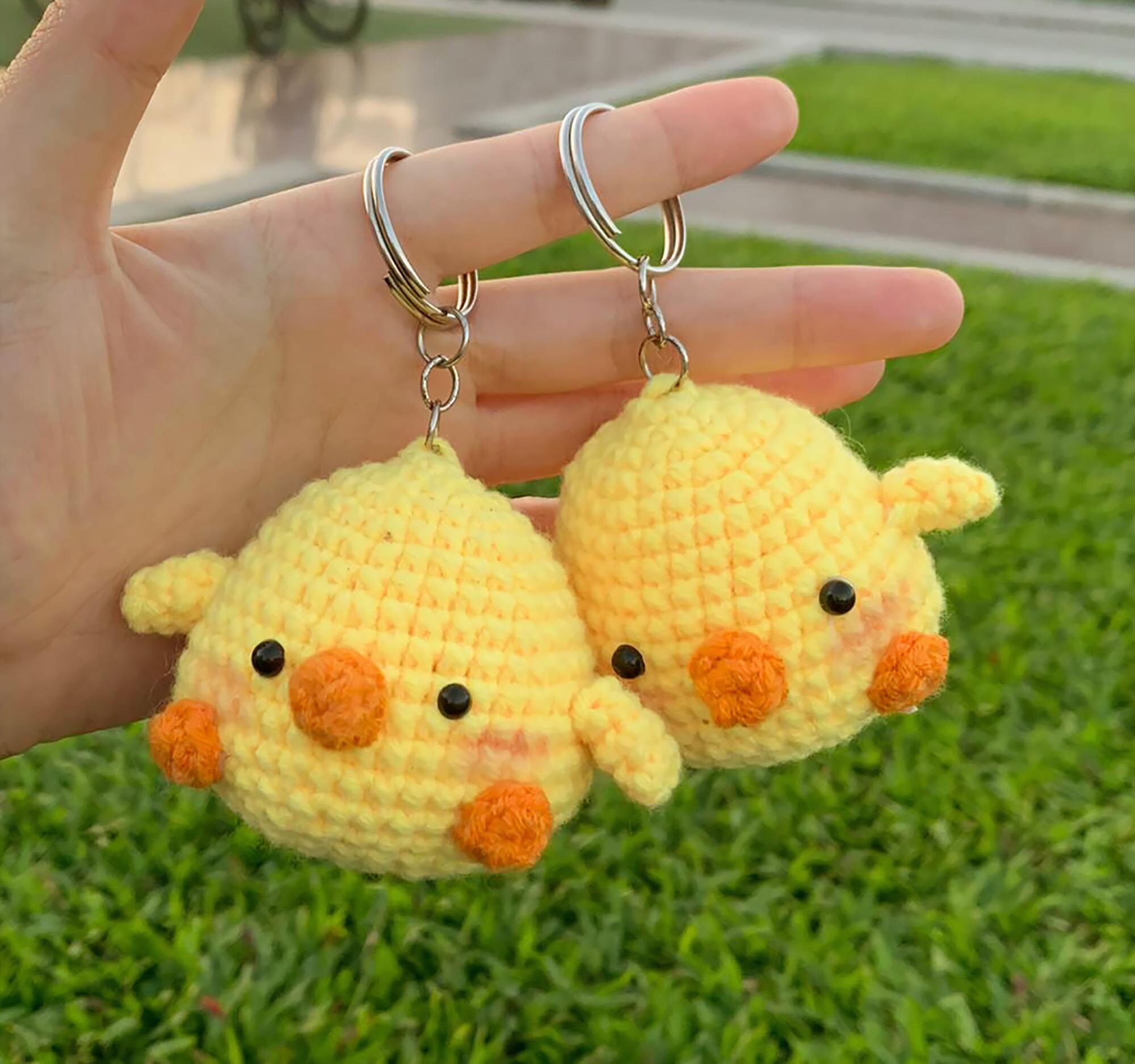 Crochet Chicken Keychain Emotional Support Chicken Crocheted - Etsy