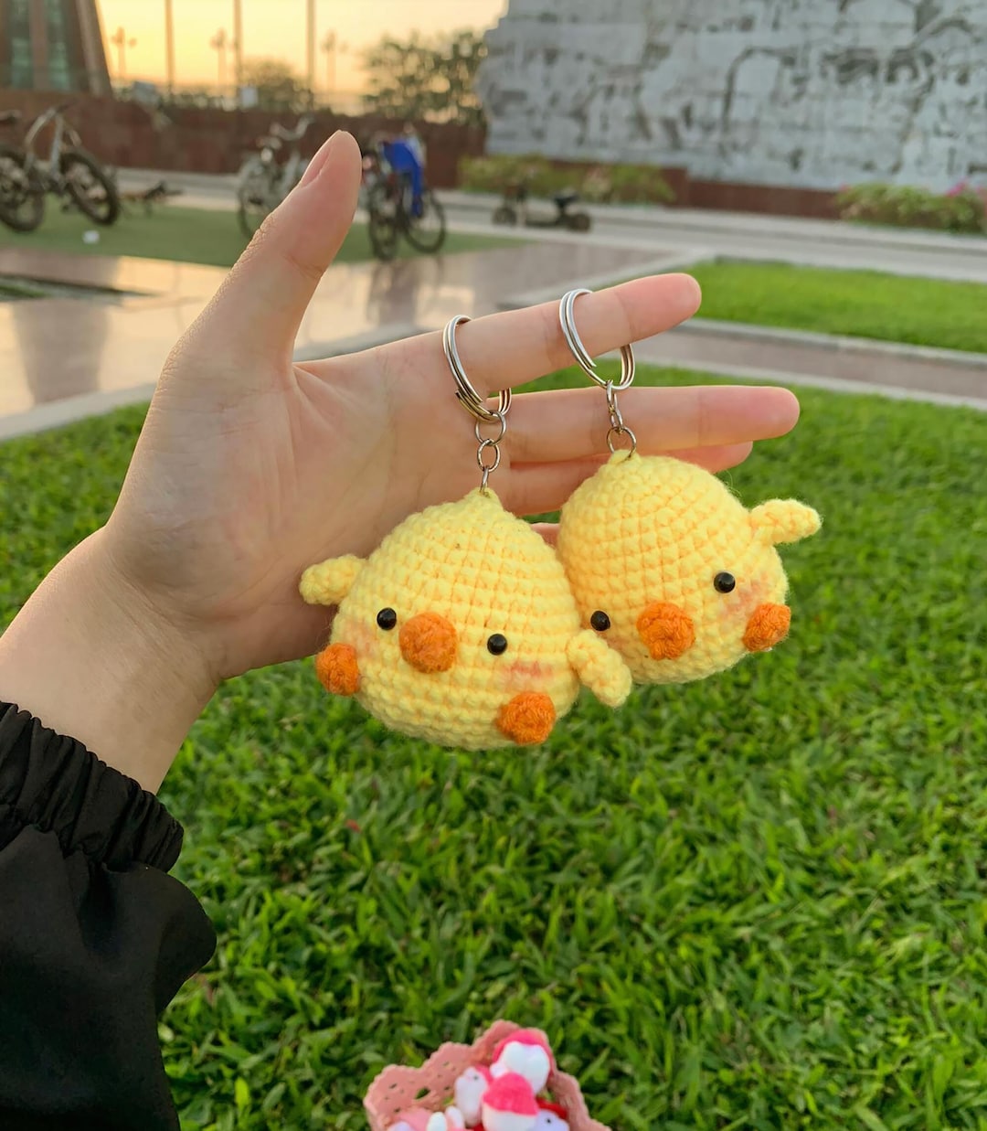 Crochet Chicken Keychain Emotional Support Chicken Crocheted - Etsy