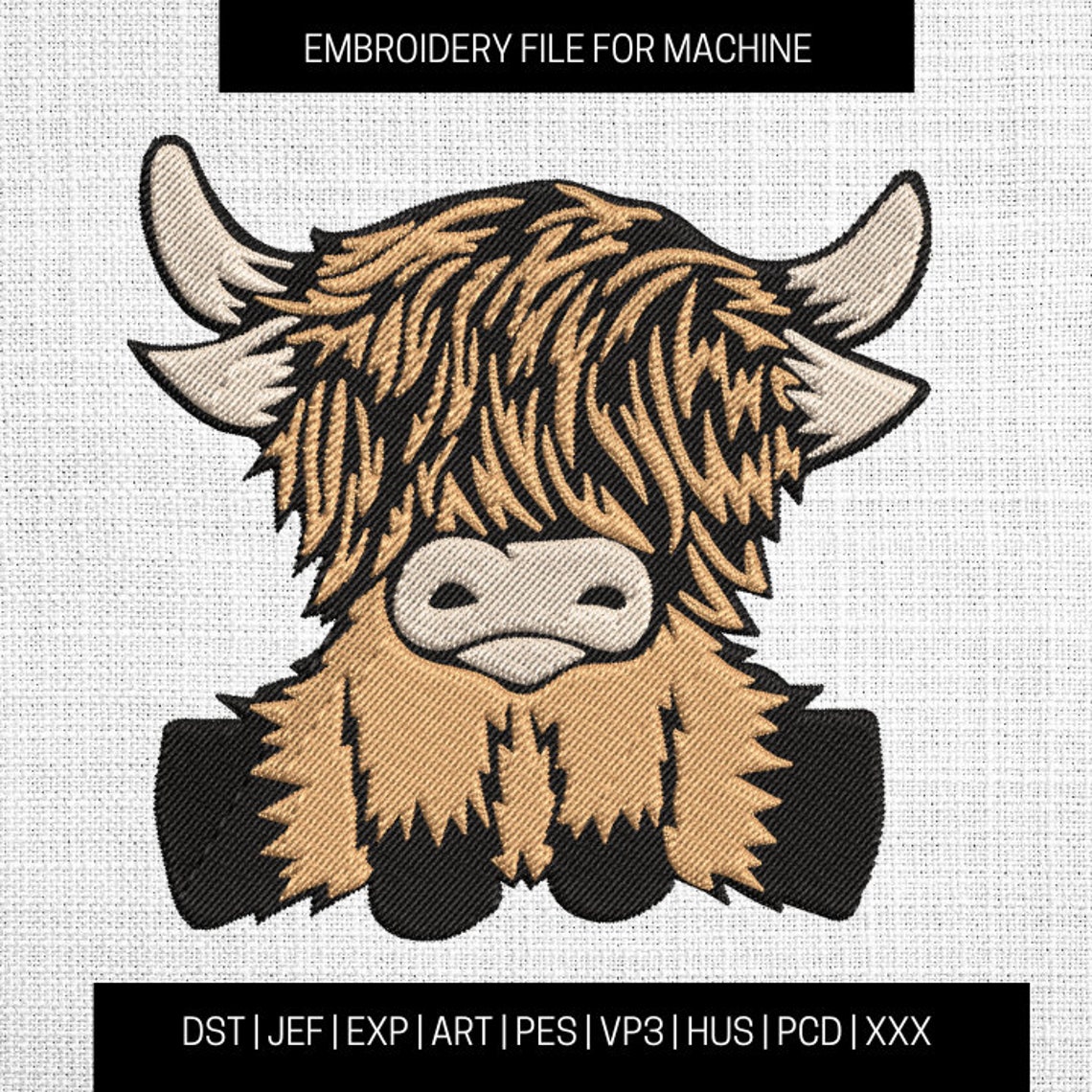 Highland Cow Embroidery Designs, Highland Cow Decor Machine Embroidery ...