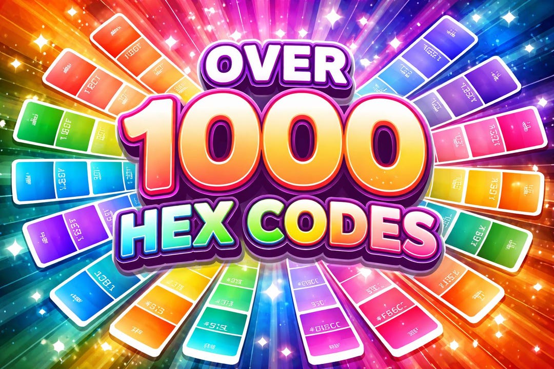 1000+ Color Hex Codes Chart PDF Digital Download - Etsy