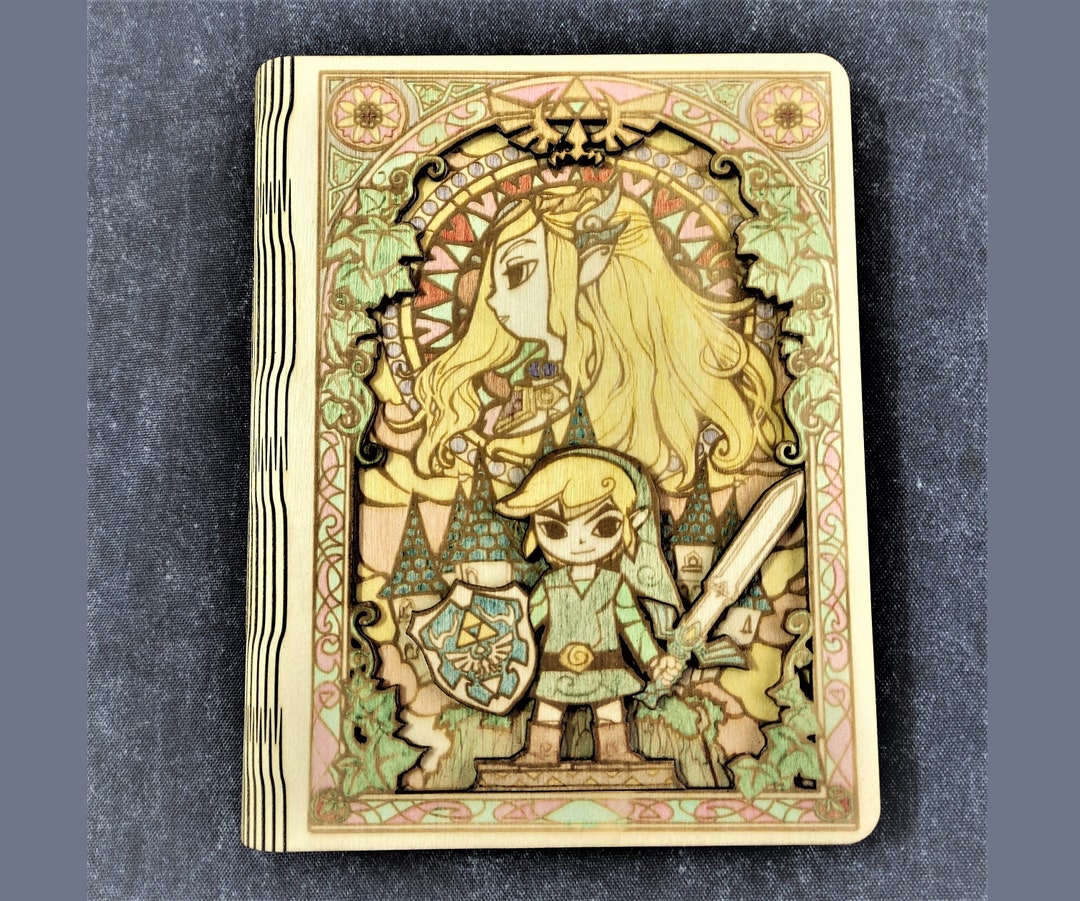 Legend of Zelda Wood Notebook. Wind Waker Notebook Gift. Wood Engraved ...
