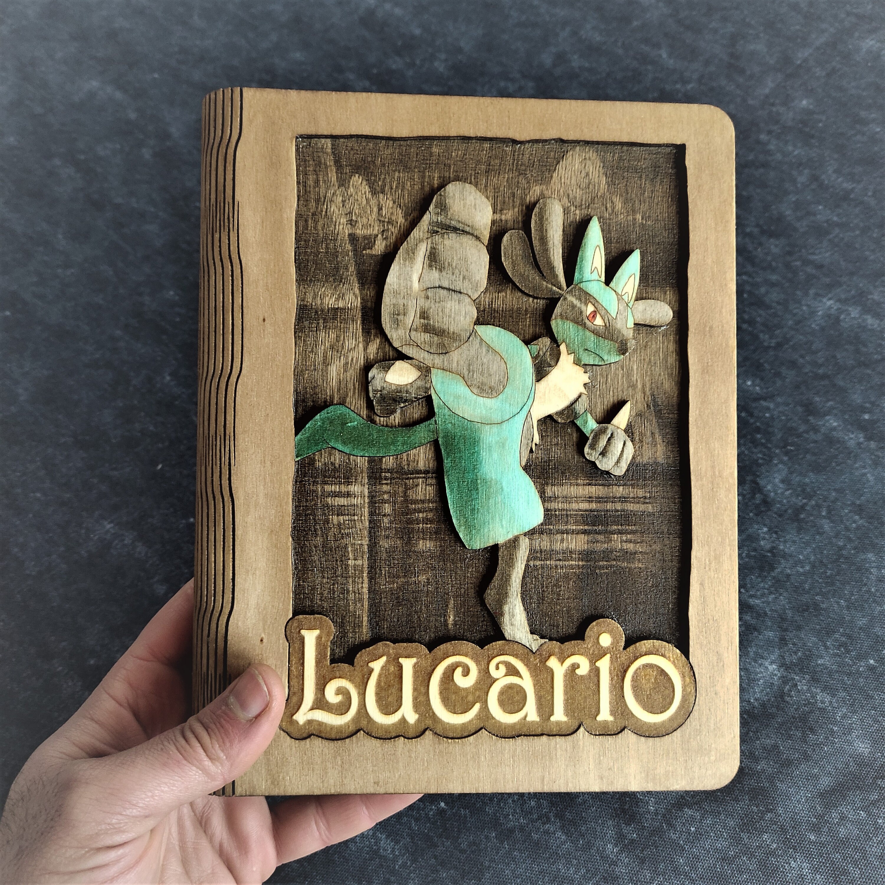 Lucario Notebook. Pokemon Pikachu 20 Anniversary Wood Notebook. Wood ...