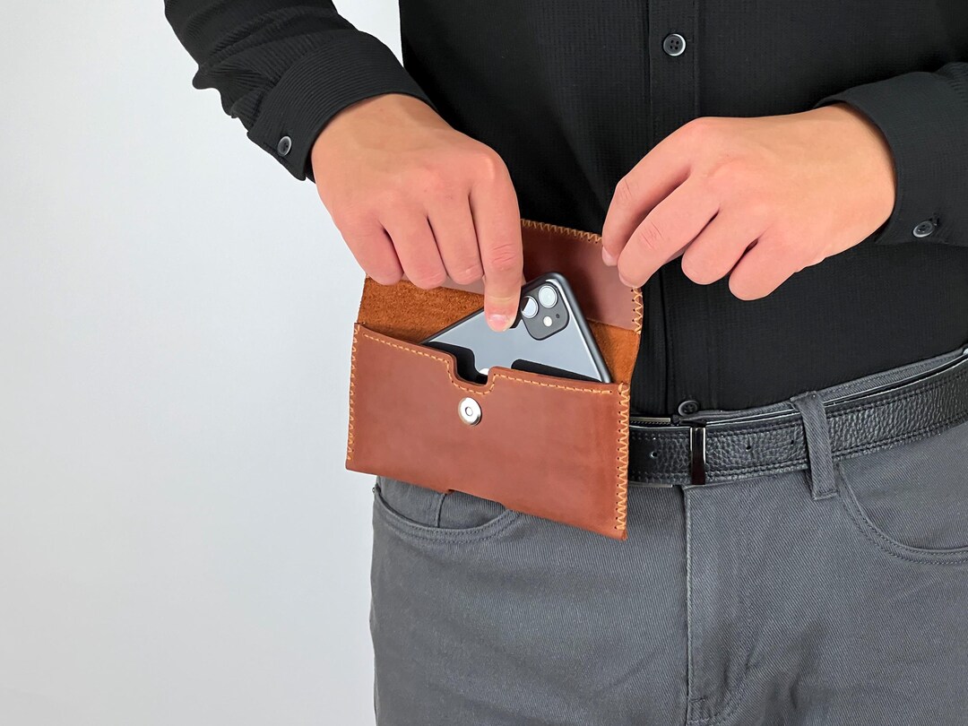 Custom Leather Cell Phone Belt Holster| Personalized Smartphone Waist ...