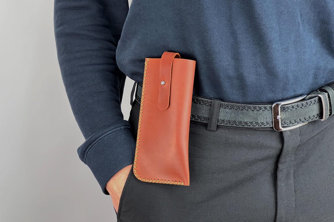 Leather Glasses Case With Belt Clip| Personalized Waist Pouch for ...