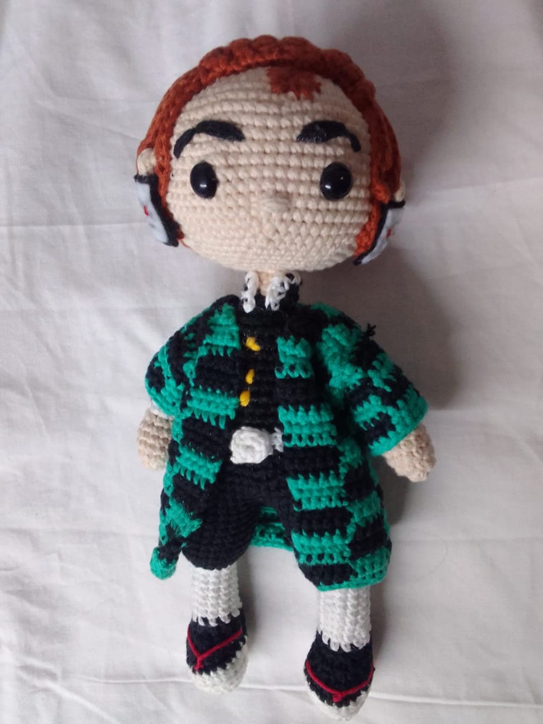 Demon Slayer Figure Tanjiro Kamado Crochet Amigurumi - Etsy