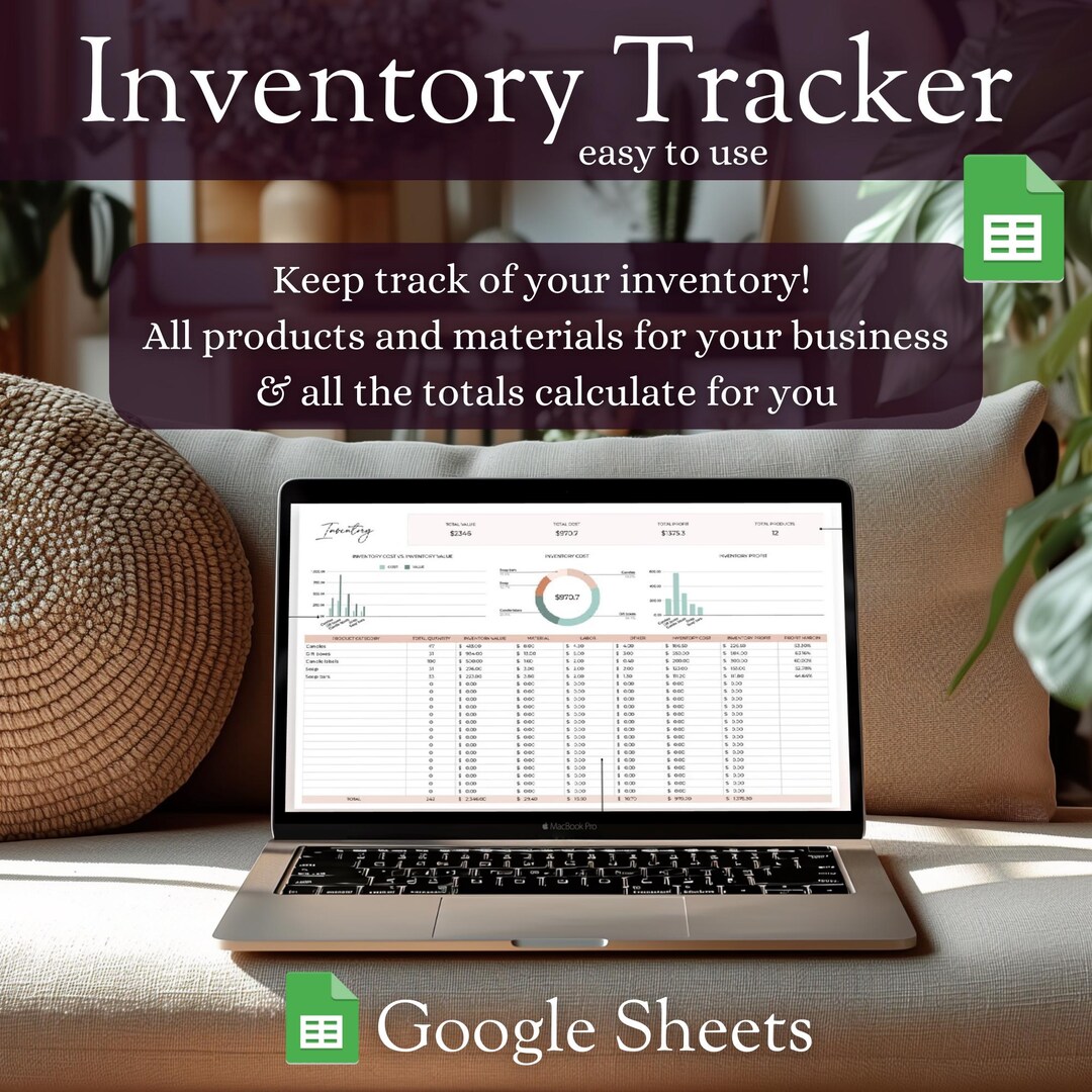 Inventory Tracker Google Sheets Template | Small Business Inventory Log ...
