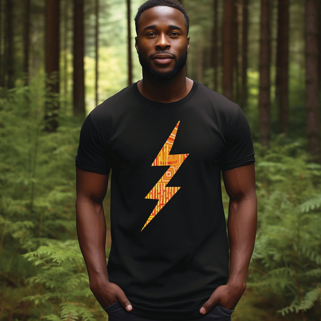 African Lightning Bolt Tee Shirt - Etsy