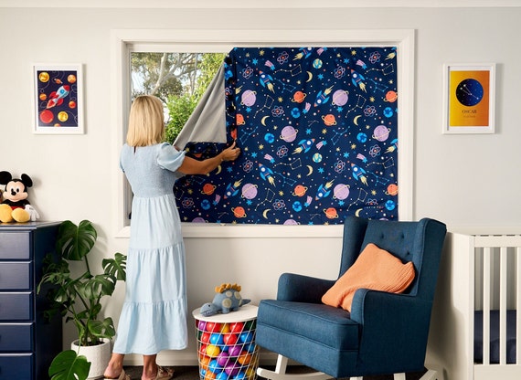 Portable Blackout Blinds for Nursery or Kids Bedroom Cosmic Space Etsy UK
