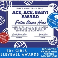 Volleyball Award Certificate Editable Ceremony Printable End of Season ...