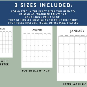 Large Wall Calendar 2025 Family Calendar Printable 2025 Monthly Yearly ...