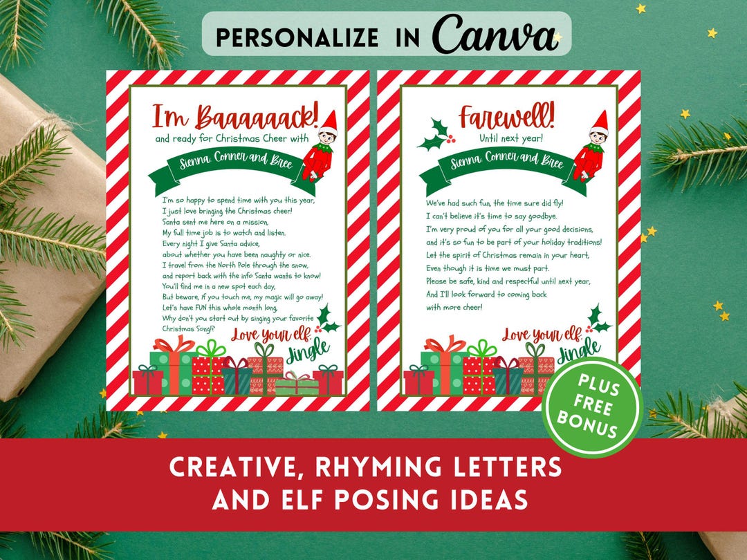 Editable Elf Welcome Letter, Elf Farewell Letter, Downloadable Personal ...