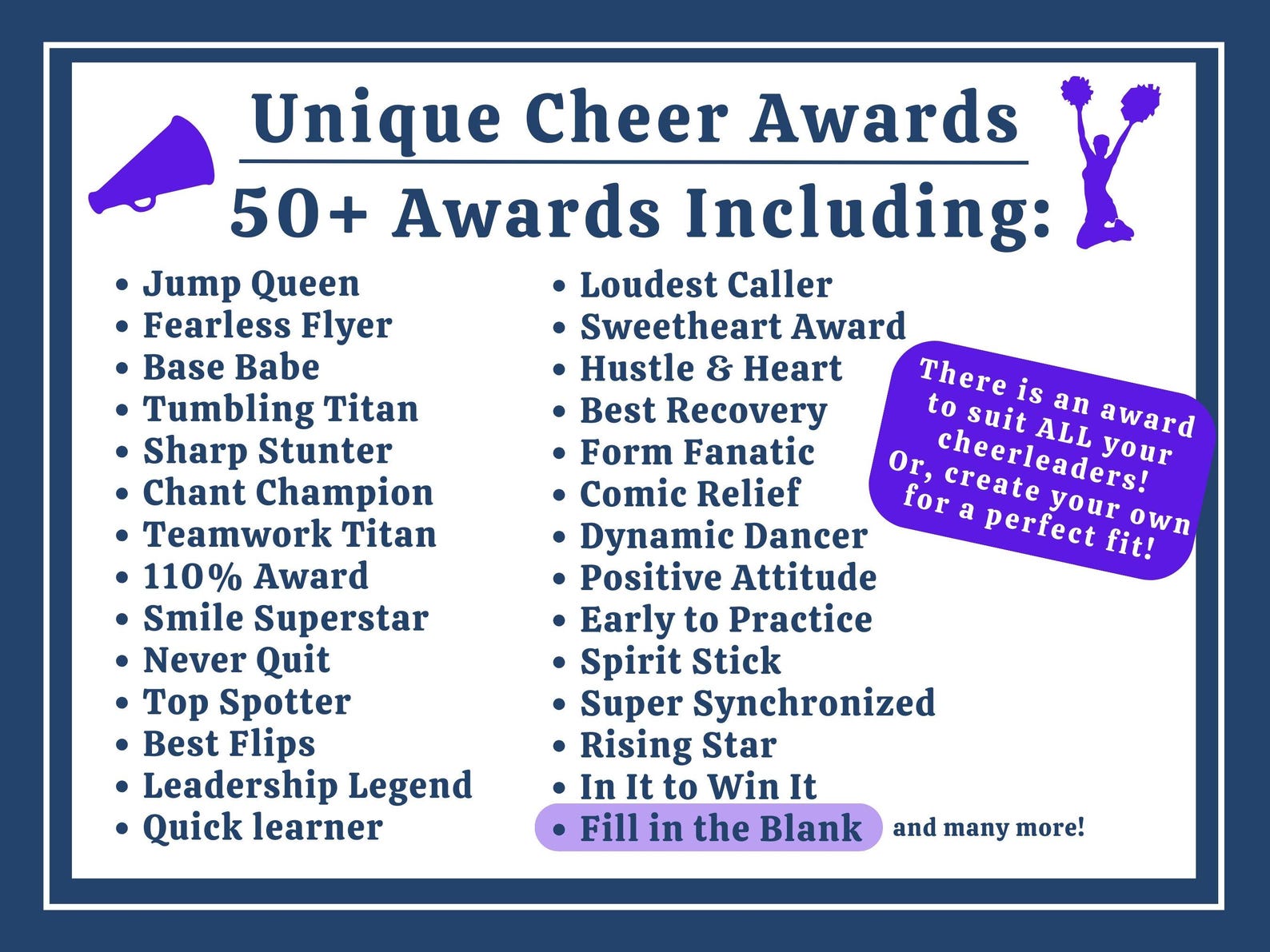 Editable Cheerleading Award Certificates Cheer Team Awards Cheerleading ...