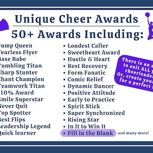 Cheer Awards Certificates, Editable Cheer Team Awards, Cheerleading End ...