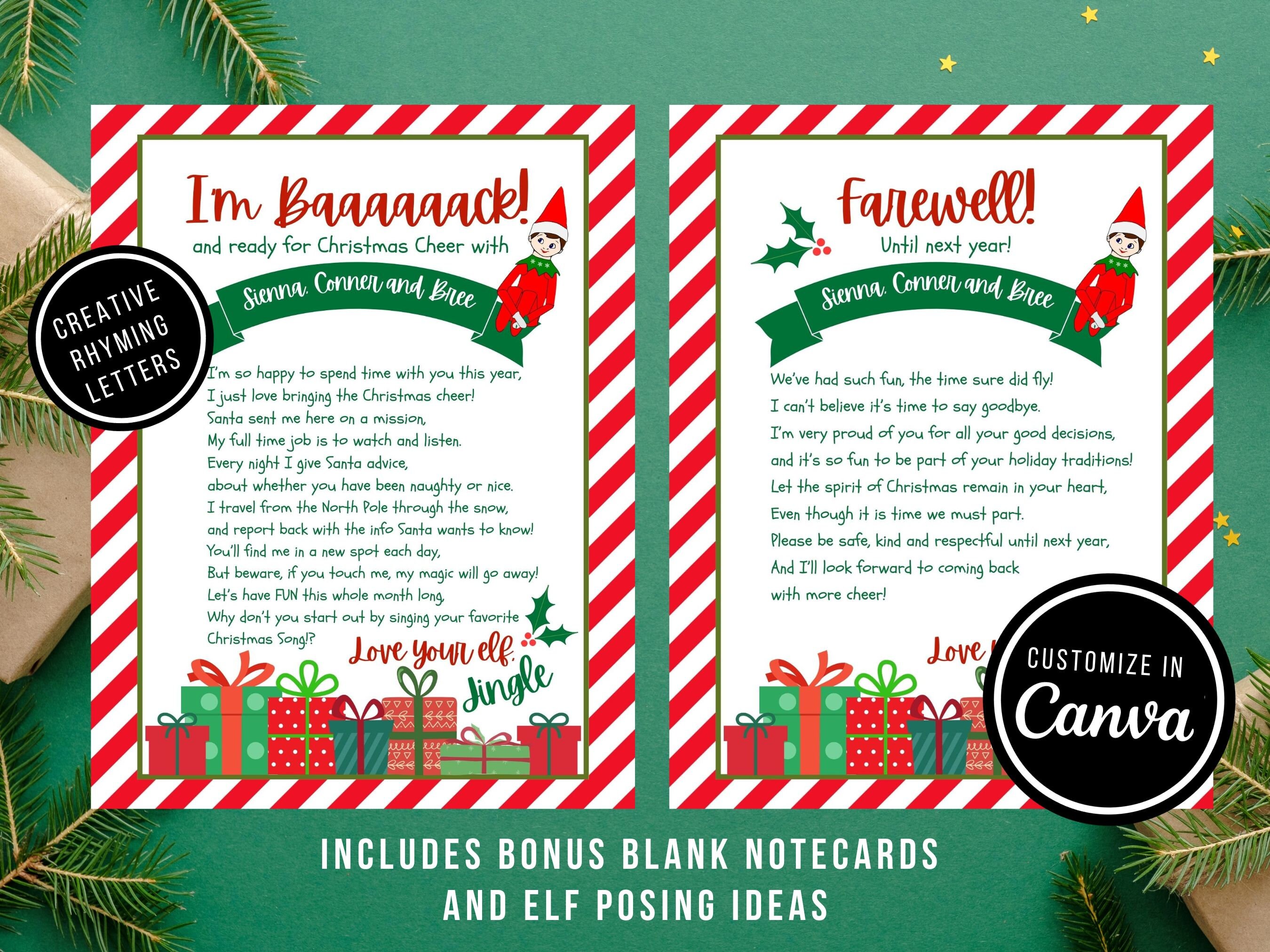 Editable Elf Welcome Letter, Elf Farewell Letter, Downloadable Personal ...