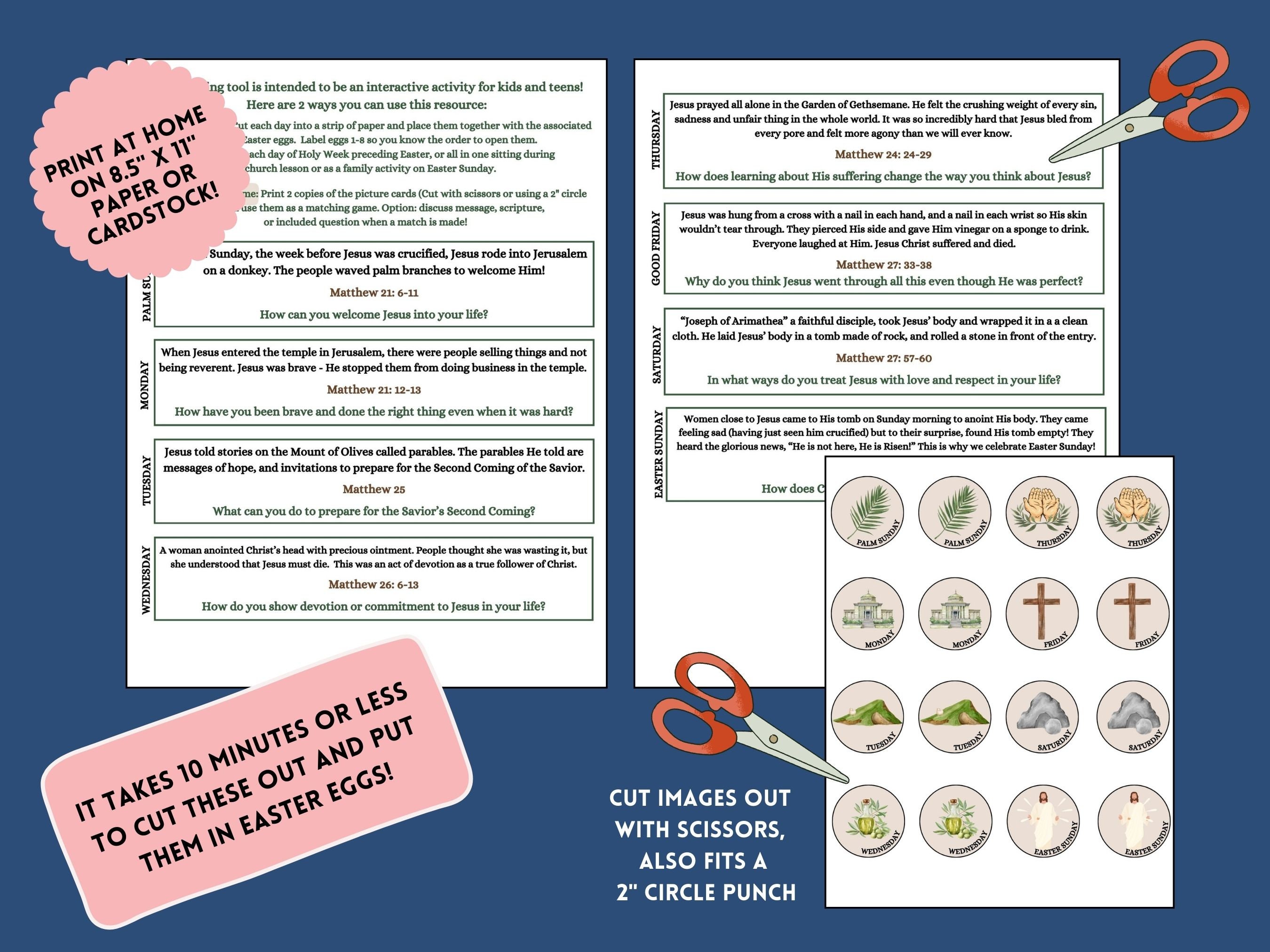 Holy Week Printable for Kids Easter Story Cards Christian Easter Gift ...