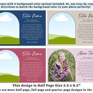 Yearbook Ad Template Half Page Layout Canva Senior Tribute Girl 2025 ...