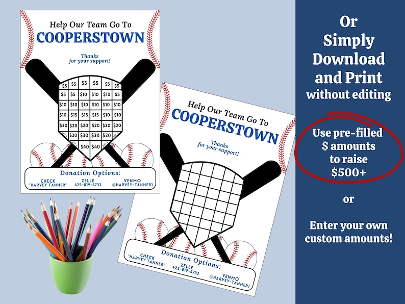 Cooperstown Fundraiser Template, Baseball Fundraising Flyer, Fill My ...